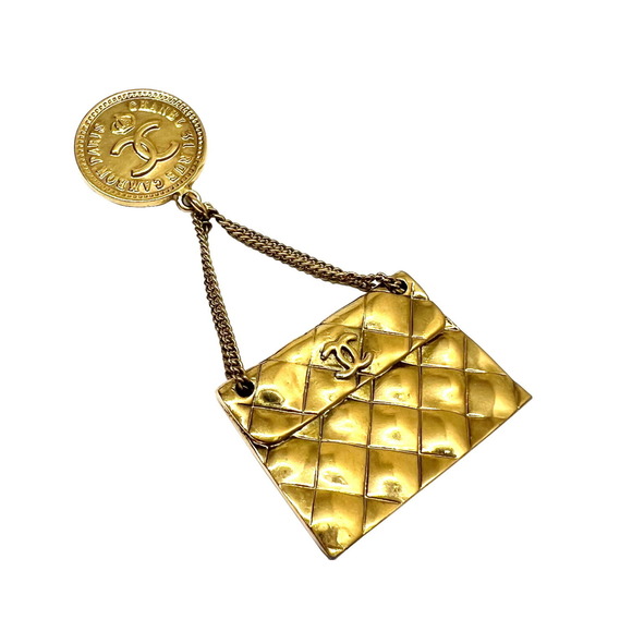CHANEL | Accessories | Chanel Brooch Vintage 94a Coco Mark Bag Motif ...